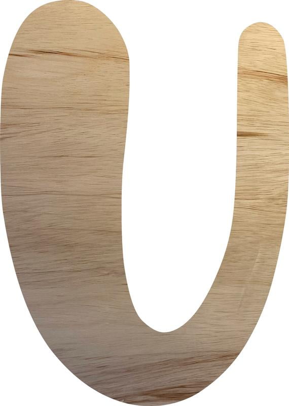 Wood Letter U Craft Shape, Unfinished 18'' Tall Small Kids Wooden ...