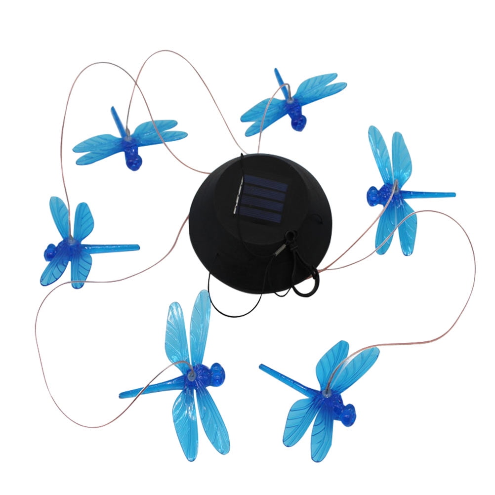 1Pc Dragonfly Wind Chime Solar Light Creative Wind Bell Light Outdoor ...