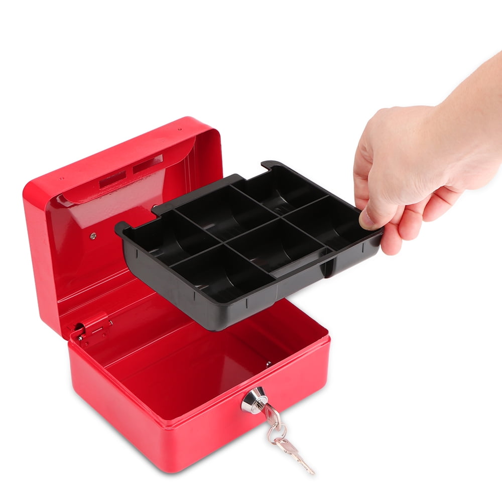 Protable Key Locker Safe Home Shop Steel Mini Money Box Security Cash ...