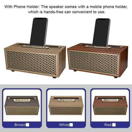 Wood Grain Speakers Wireless Office Subwoofer Bluetooth-compatible AUX ...