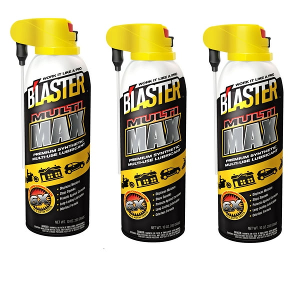 3 Pack B'laster Multi-Max Lube with Pro Straw Synthetic Multiuse Lubricant 10oz - Walmart.com