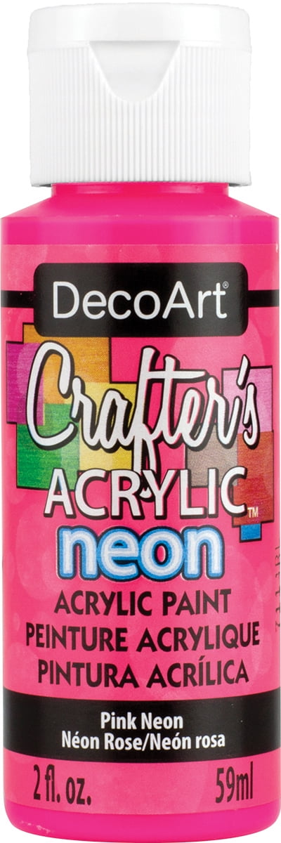Crafter's Acrylic All-Purpose Specialty Paints 2Oz-Pink Neon | Walmart ...