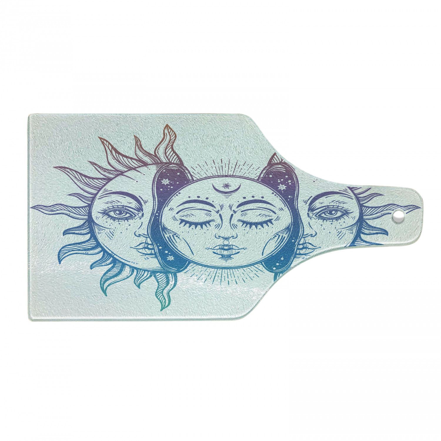 Moon Cutting Board, Psychedelic Representation Heavenly Bodies Faces ...
