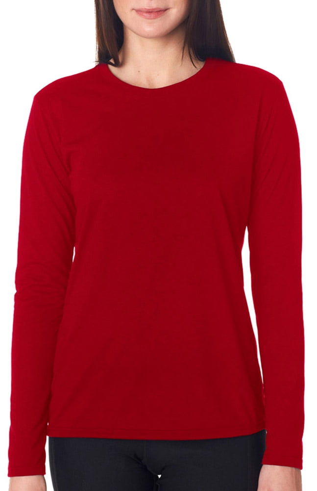 Gildan - Gildan 42400L Ladies Long-Sleeve T-Shirt -Cardinal Red-Small ...