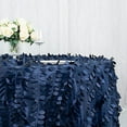 BalsaCircle 132" Navy Blue Leaf Petals Taffeta Round Tablecloth ...