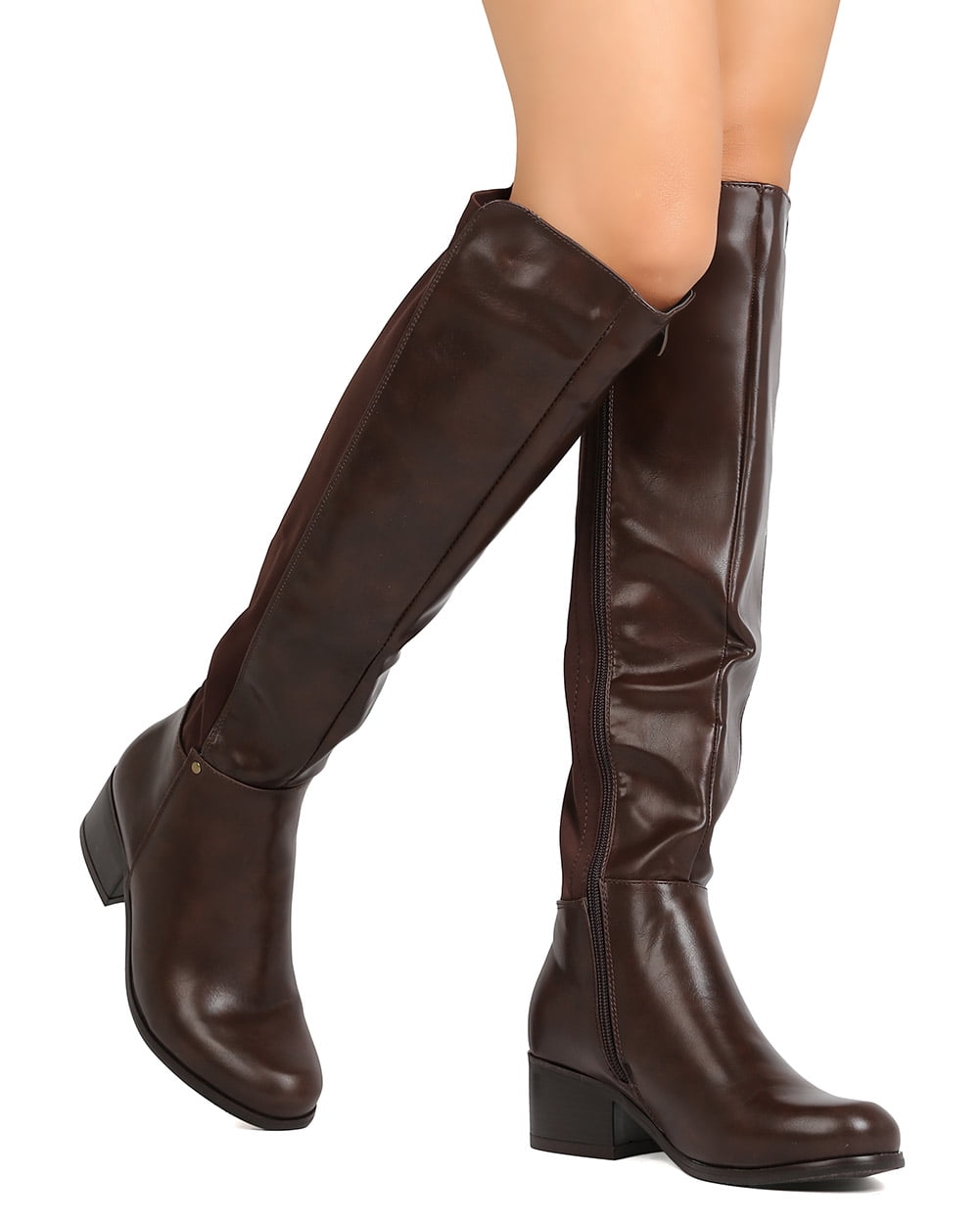 New Women Nature Breeze Hybrid01OK Leatherette Knee High Bi-Material ...