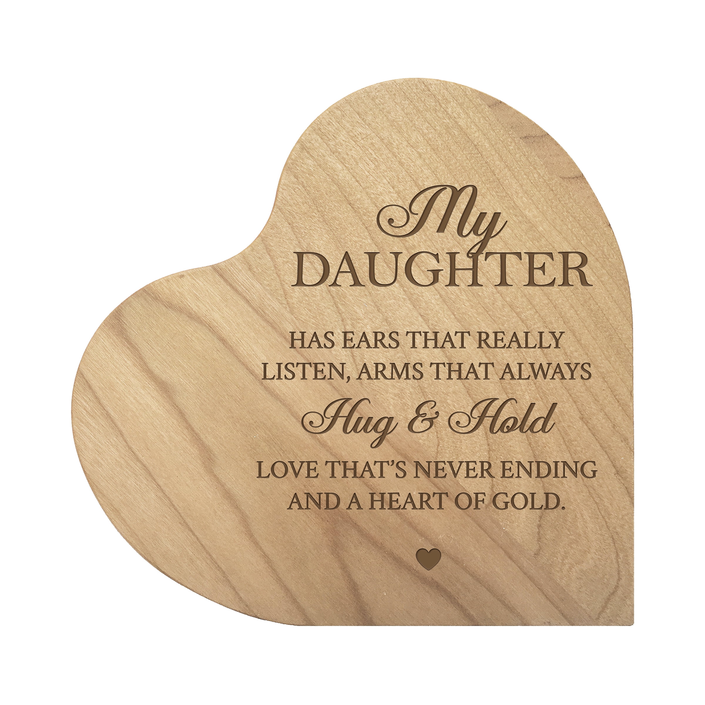 LifeSong Milestones Modern Daughter’s Love Solid Wood Heart Decoration ...