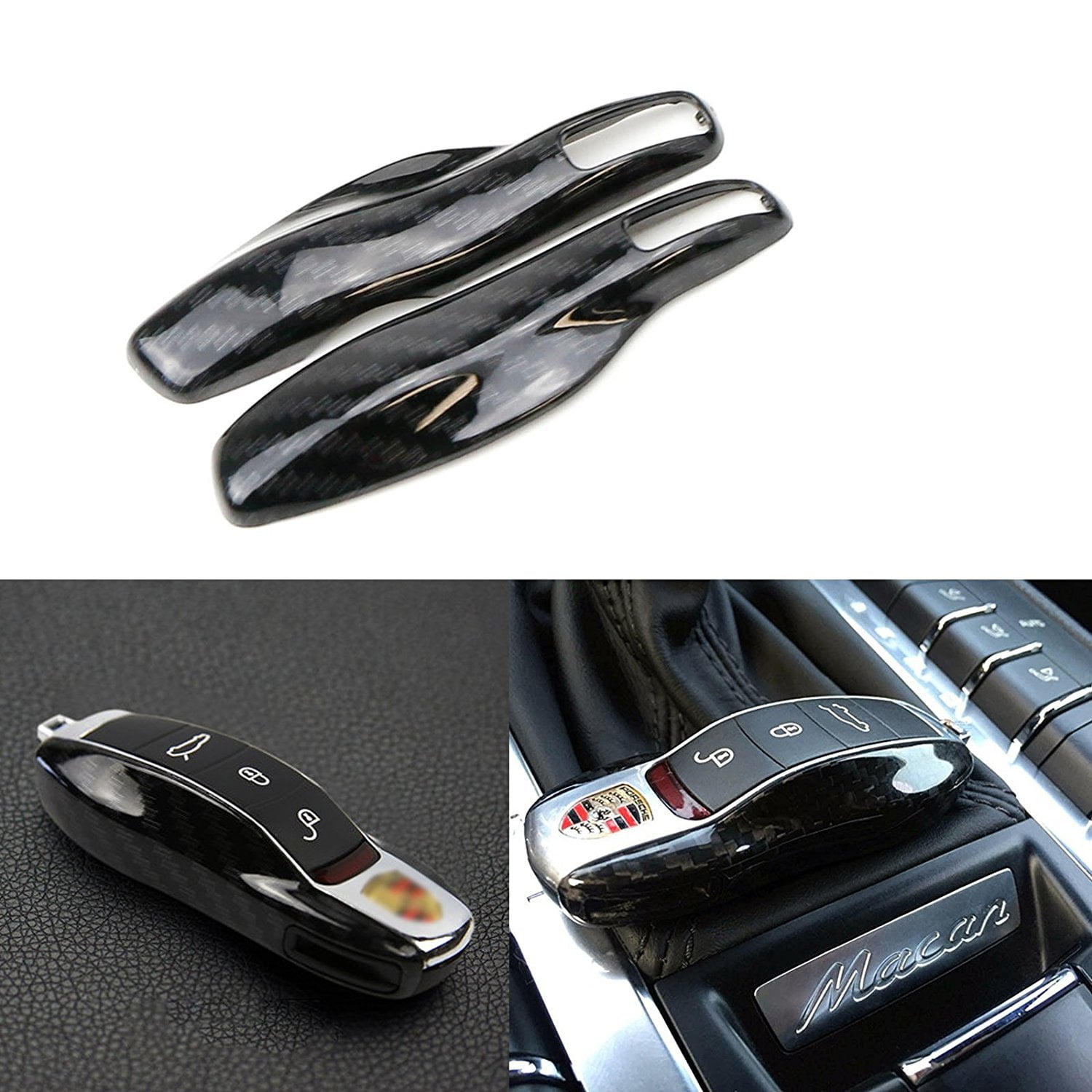 Xotic Tech Carbon Fiber Remote Smart Key Shell Holder Cover For Porsche ...
