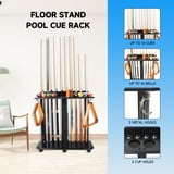 GSE Expert Wooden Floor Stand Billiard Rack, Holds 10 Cues, 2 Holders ...