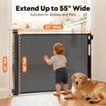 (2 Pack) Retractable Gate For Stairs And Doorways 55" Wide X 33" Tall ...