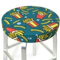 Bar Stool Covers Round, Cute Fries Blue Bar Stool Cushion Covers Seat ...