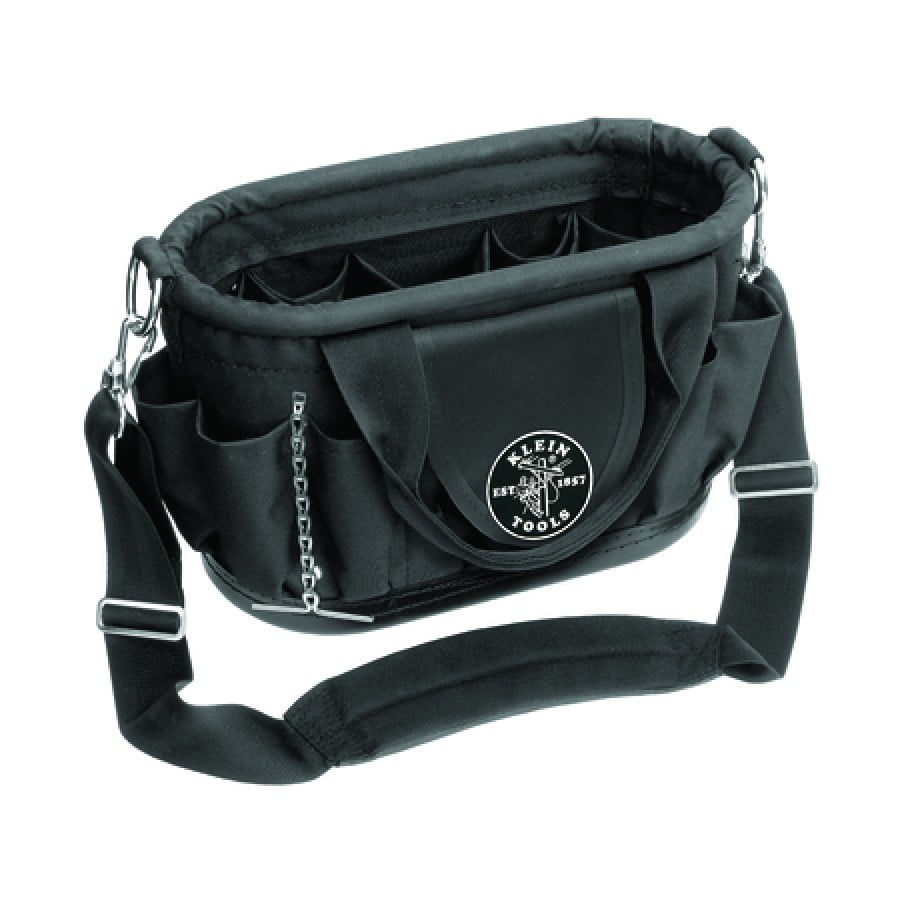 KLEIN TOOLS 58890 Tool Totes(TM), Denier Polyester, 17 Pockets, Black ...