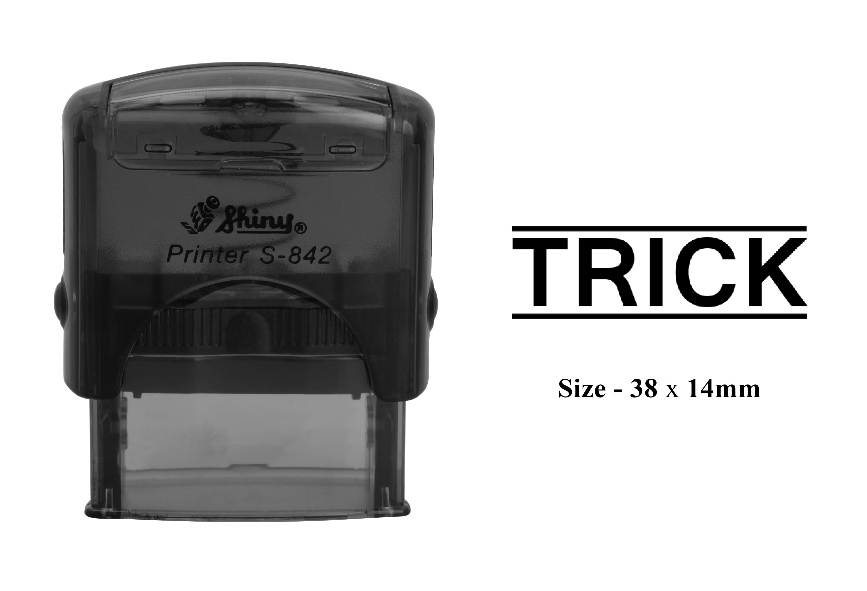 TRICK Customized Self Inking Rubber Stamp Shiny S-842 Office Stationary ...