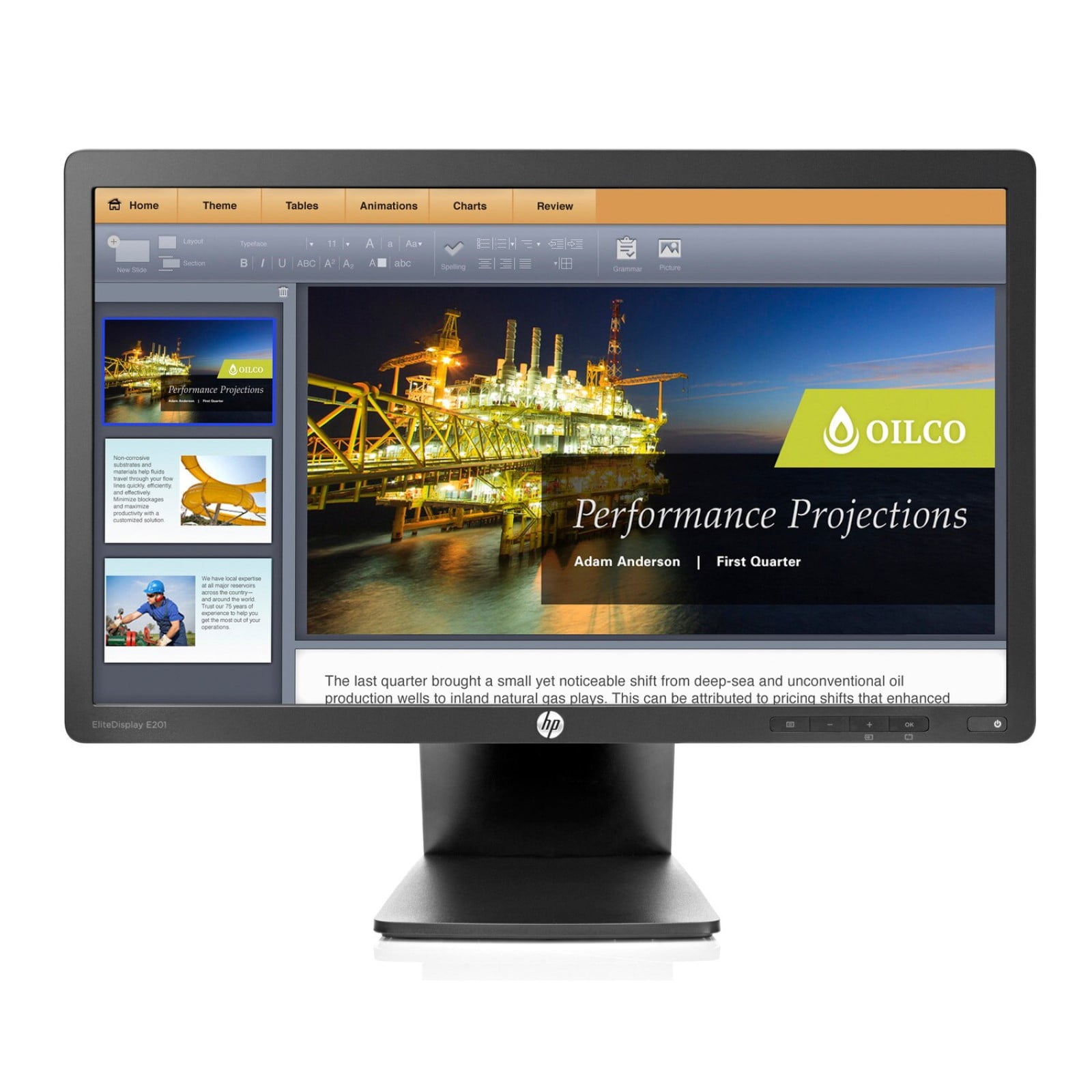 Restored HP Elite E201 20" 1600x900 LED LCD 5ms VGA DVI USB Adjustable ...