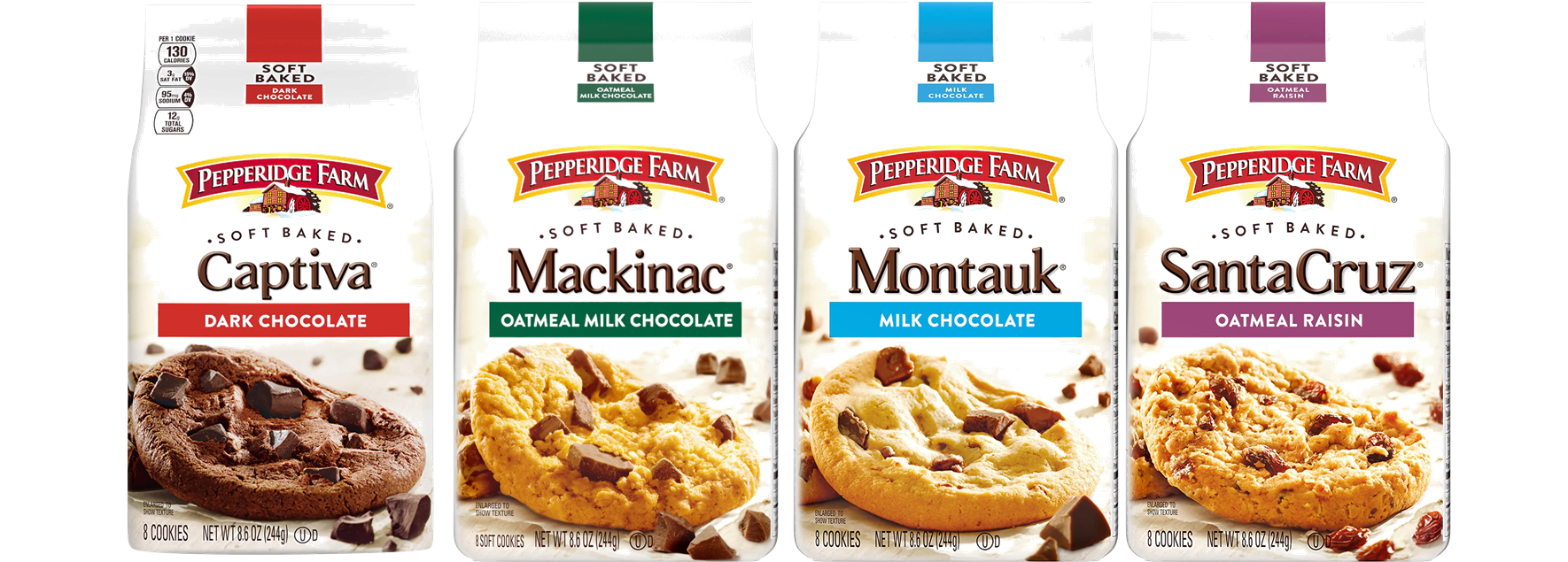 Pepperidge Farm Soft Baked Captiva, Mackinac, Montauk, Santa Cruz ...