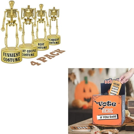 Golden Best Costume Skeleton Trophies 4 Pack + Costume Contest Ballot ...