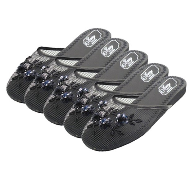 Women's Black Chinese Mesh Slippers - Walmart.com