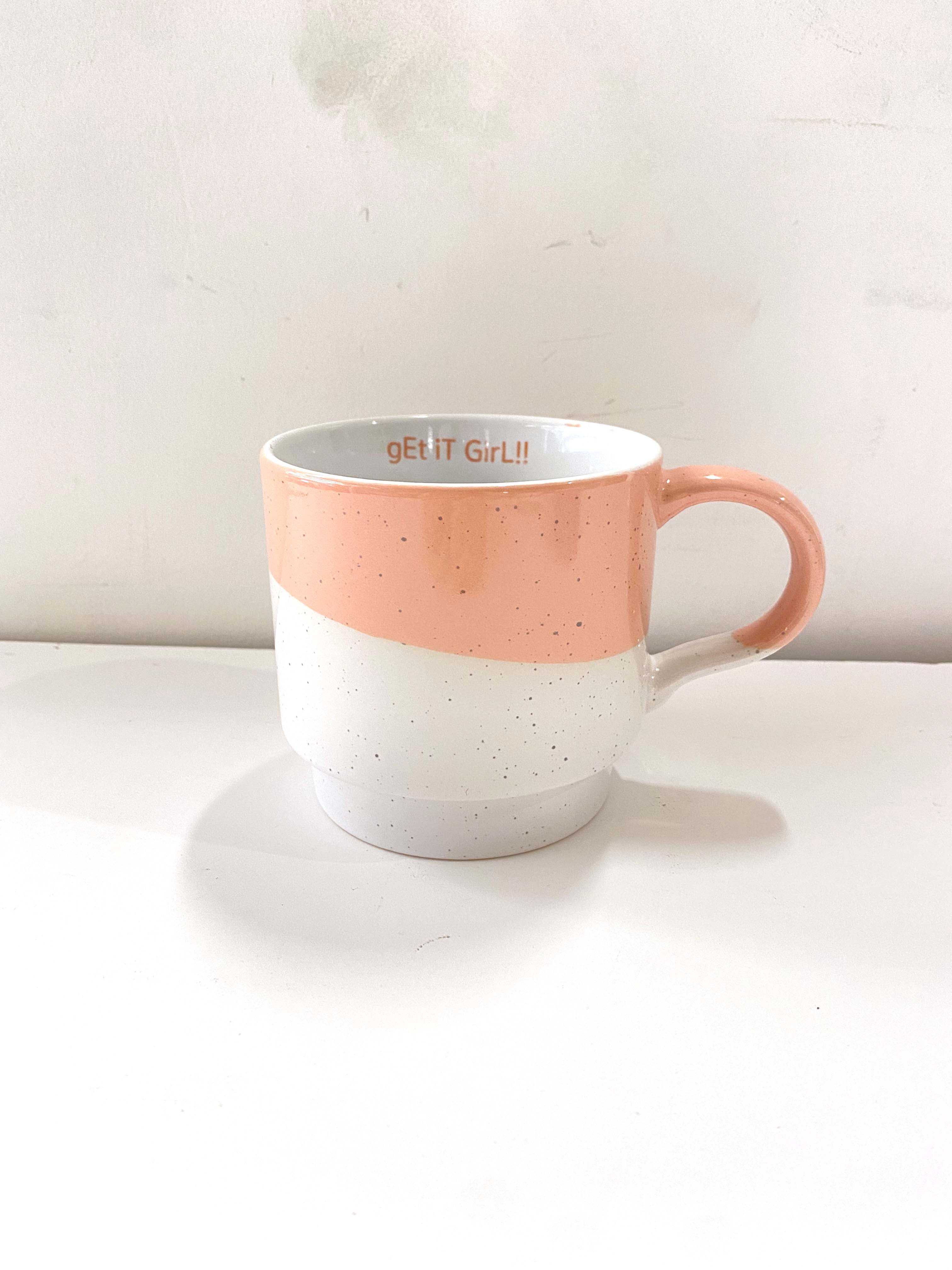 Mainstays Stoneware Coffee Mug, 15 fl oz, Dipped Coral - Walmart.com