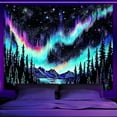 Blacklight Landscape Tapestry, Glow in the dark UV Reactive Aurora ...