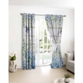 Blue Hydrangea Blackout Curtains for Bedroom/Living Room, Thermal ...