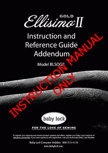 Baby Lock Ellisimo II BLSOG2 Sewing Instruction Manual Reprint ...