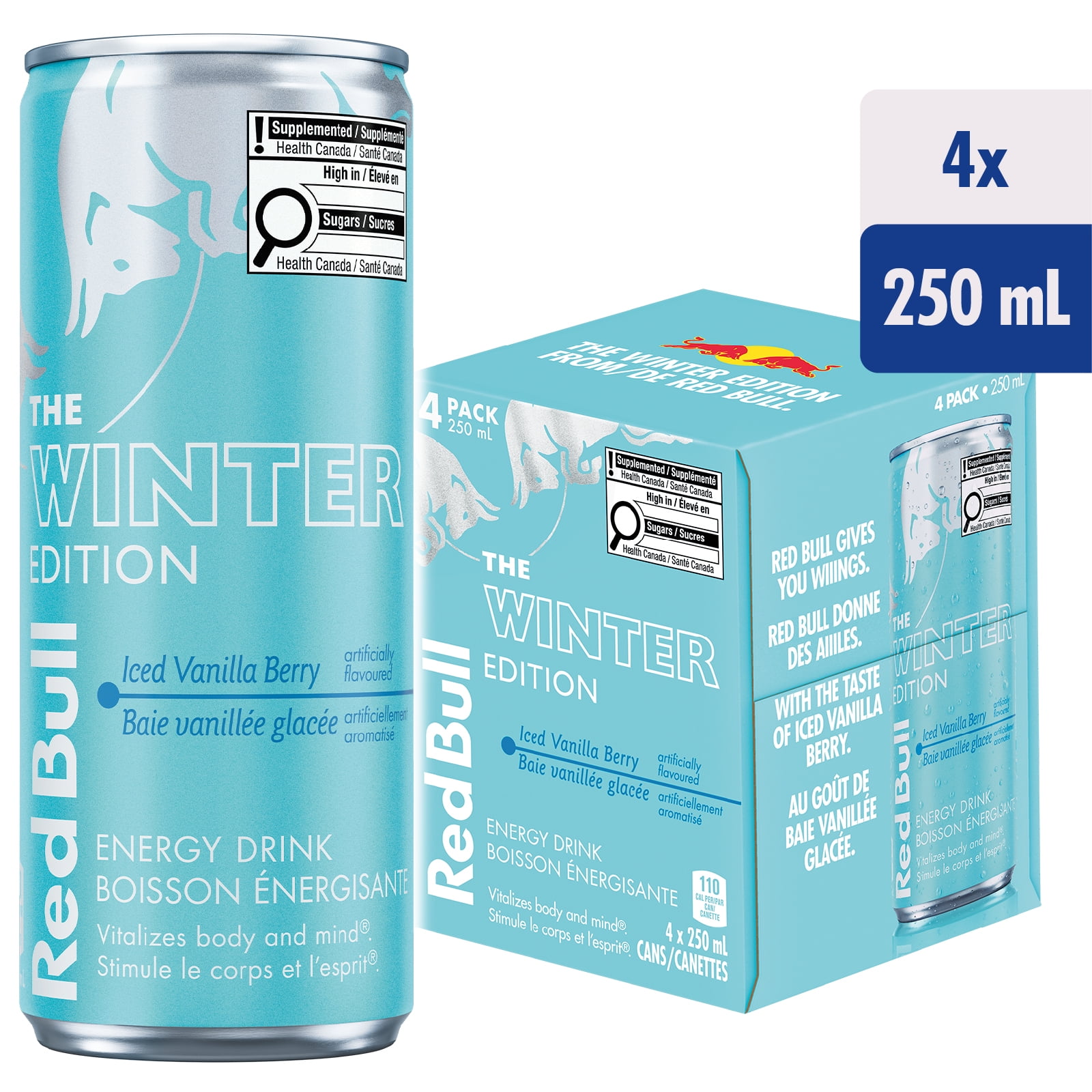 Red Bull Winter Edition Iced Vanilla Berry 4x250ML, Red Bull Winter ...