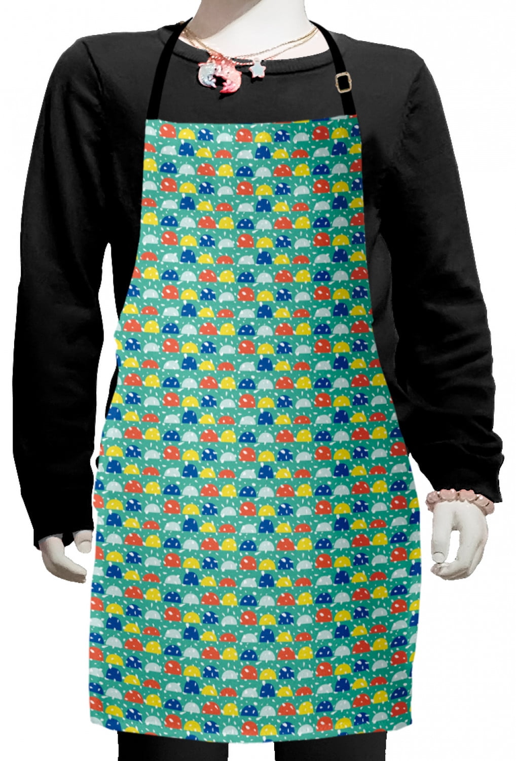 Abstract Kids Apron, Funny Pattern with Simplistic Colorful Cartoon ...
