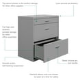 Space Solutions 30" Wide 3 Drawer Lateral File Cabinet for Home or ...
