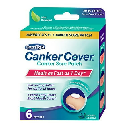 DenTek Canker Cover Canker Sore Patch, Mint, 6 patches, 6 Pack ...