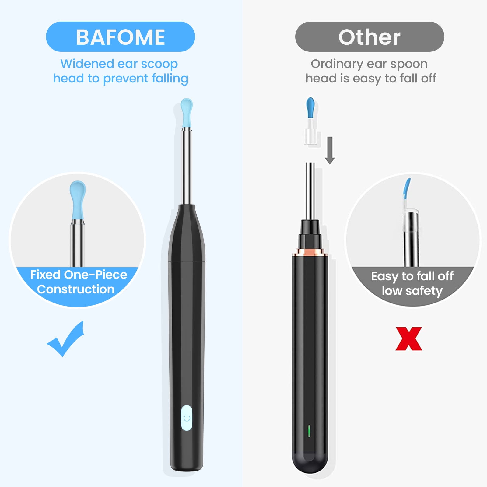 Buy BAFOME Earwax Cleaner Kit, 500W Wireless Otoscope with 12 Pieces of ...