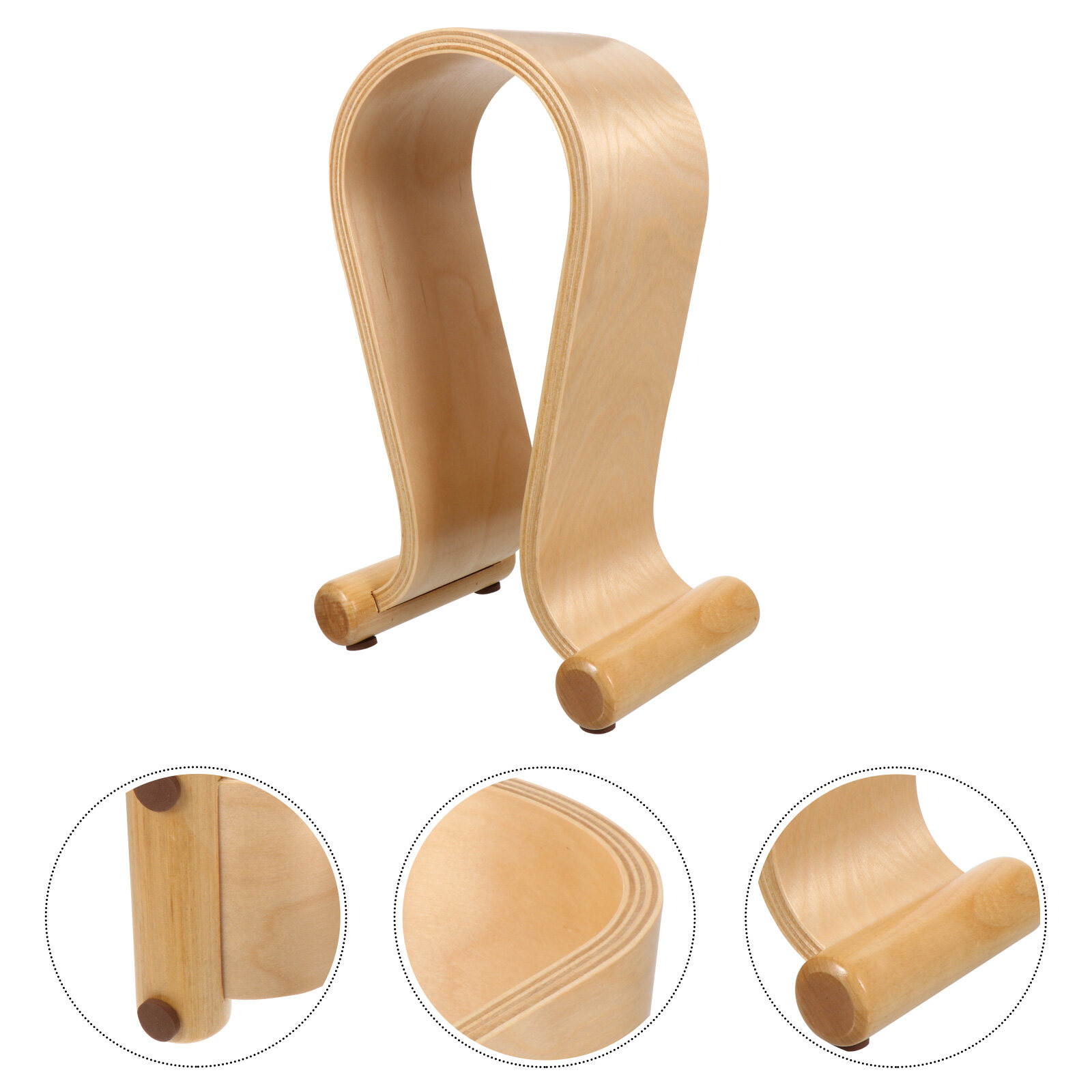 Practical Desktop Wooden Headphone Stand Headset Display Rack Desktop ...