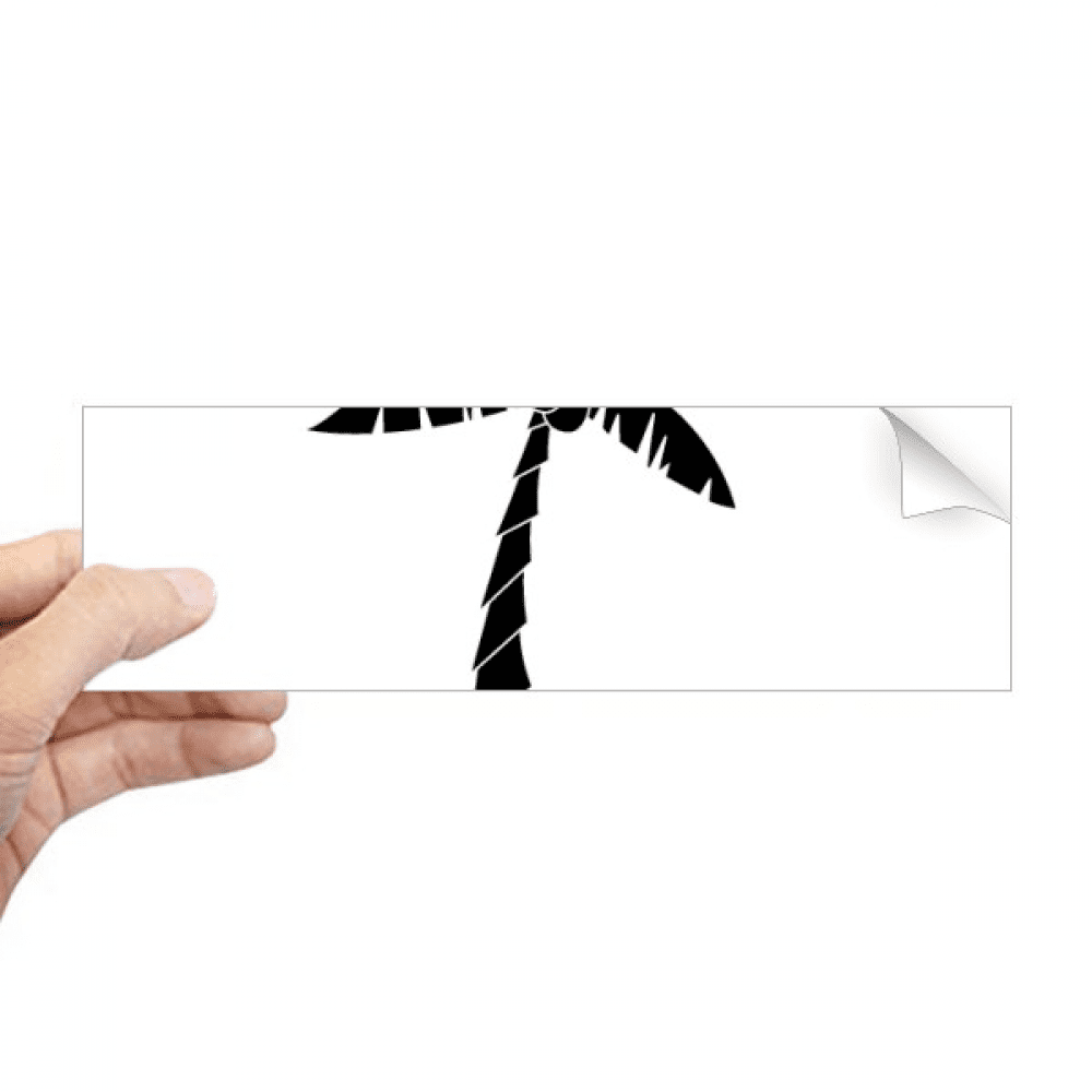 Coconut Tree Black Outline Rectangle Bumper Sticker Notebook Window ...