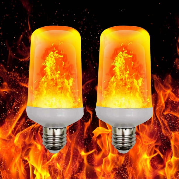 Elegantoss Pack of 2 LED Fire Flame Effect Light Bulb Realistic ...