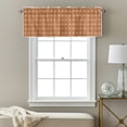 Brown Gingham Window Valance for Kitchen, Modern Minimalist White Line ...
