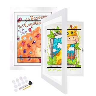 2 Pack Kid's Art Frame Front Opening, A4 Artwork Frame Changeable ...