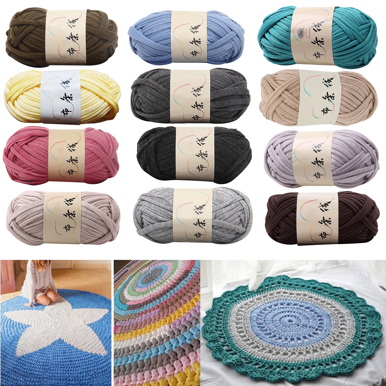 Hesroicy Cloth Yarn Hand-knit Hard to Shrink Multi-colored Soft Carpet ...