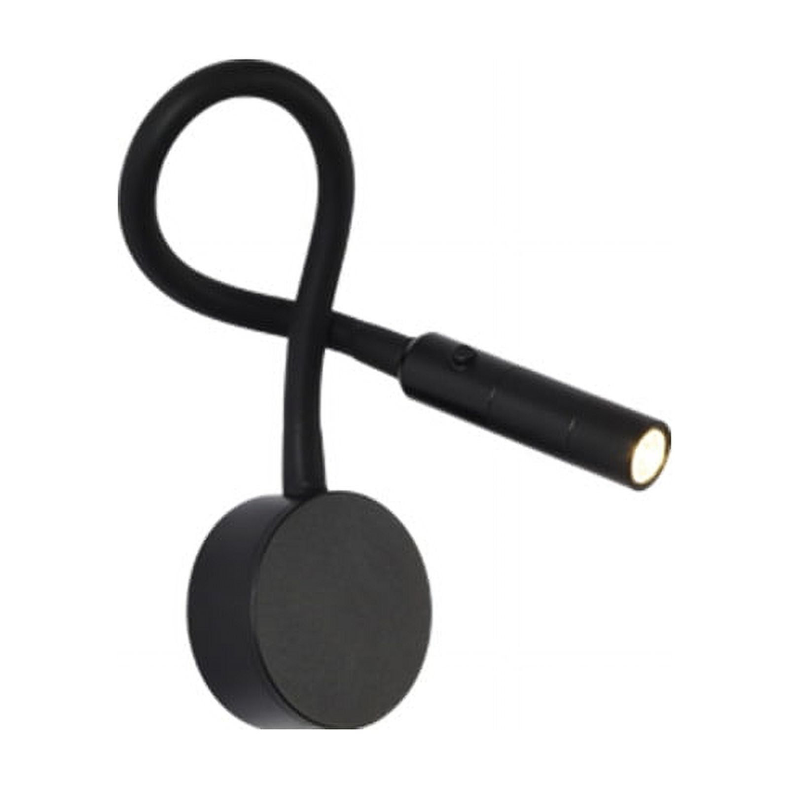 Luz de lectura negra, lámpara LED flexible de cuello de cisne 2W 3000K Luz de lectura montada en ...