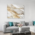 Abstract Art Canvas Print Wall Art, White Marble Pattern Gold Crack ...