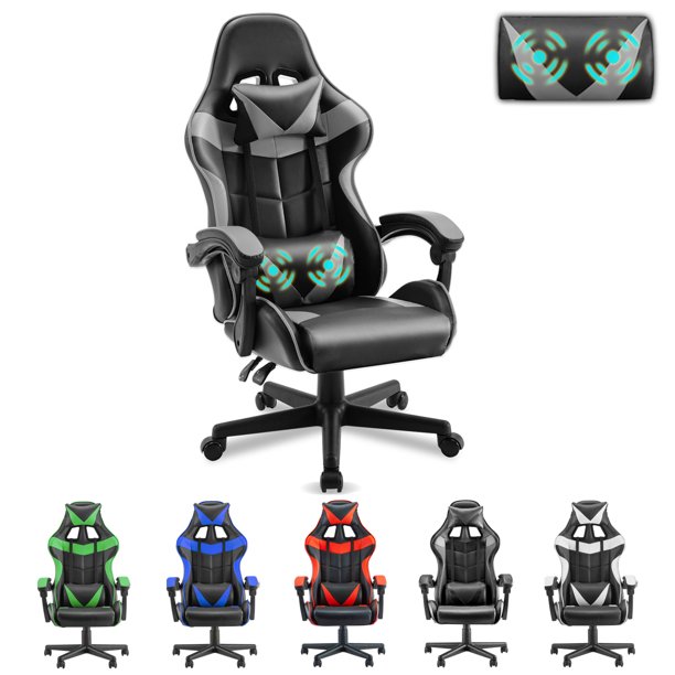 Soontrans Gray Gaming Chairs with Massage,Ergonomic Computer Gamer ...