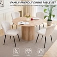 47" Round Dining Table Set for 4, Modern Kitchen Table with 4 ...