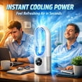 6-Speed Bladeless Electric Fan with Cooling & 7 Color LED Light ...