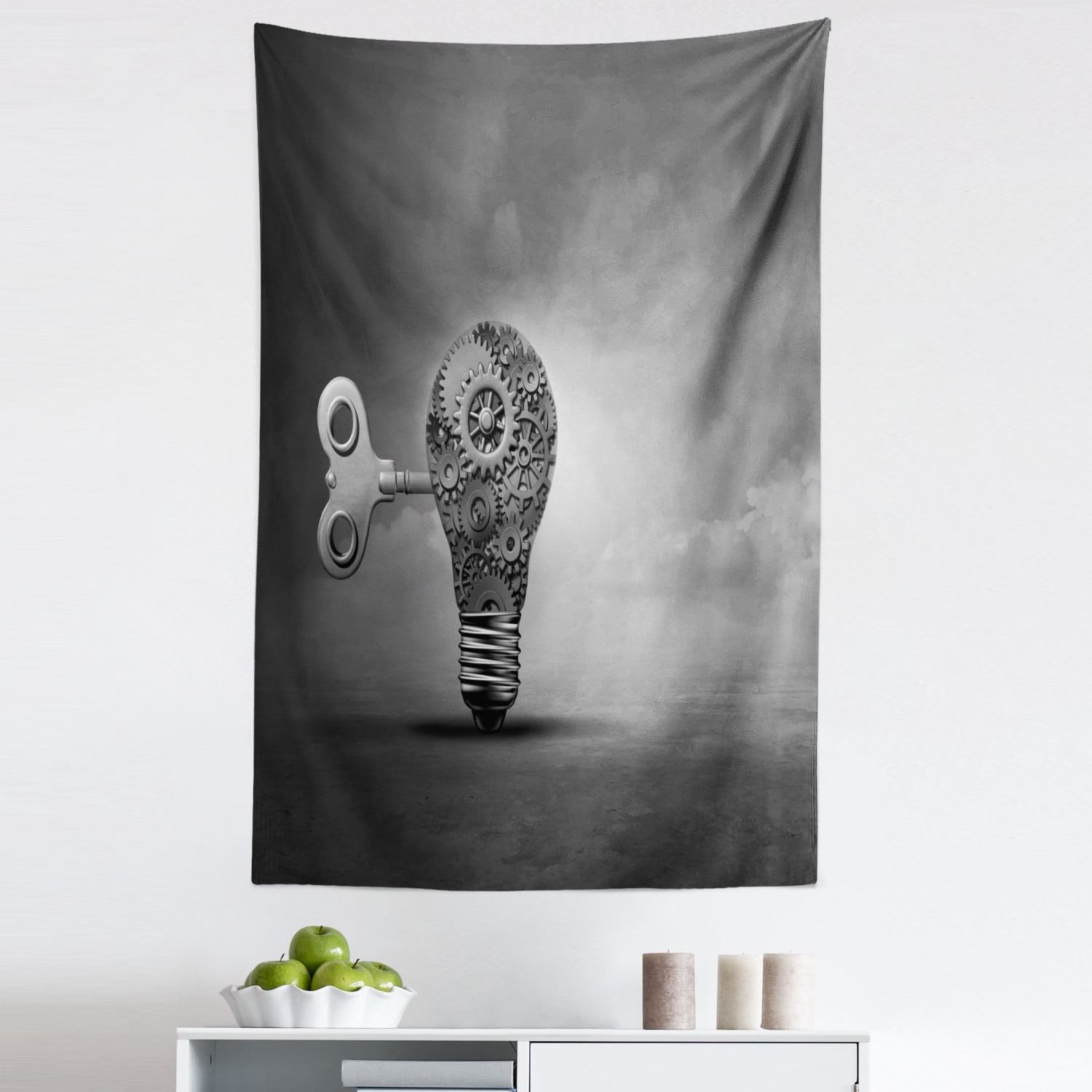 Engineering Theme Tapestry, Techno Mechanic Inspired Gear Key ...