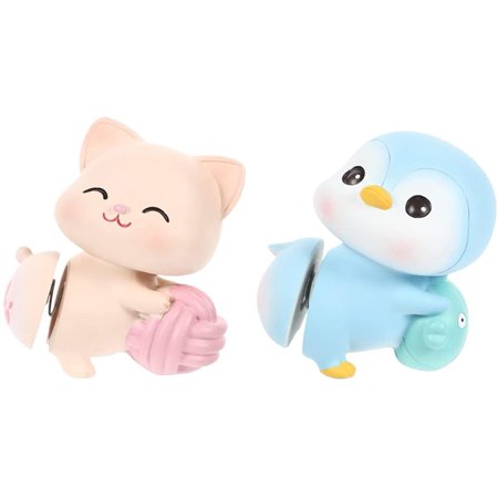 HTCM 3pcs Shaking Hip Toy Animal Penguin Dog Cat Dancing Toys Doll Cake ...