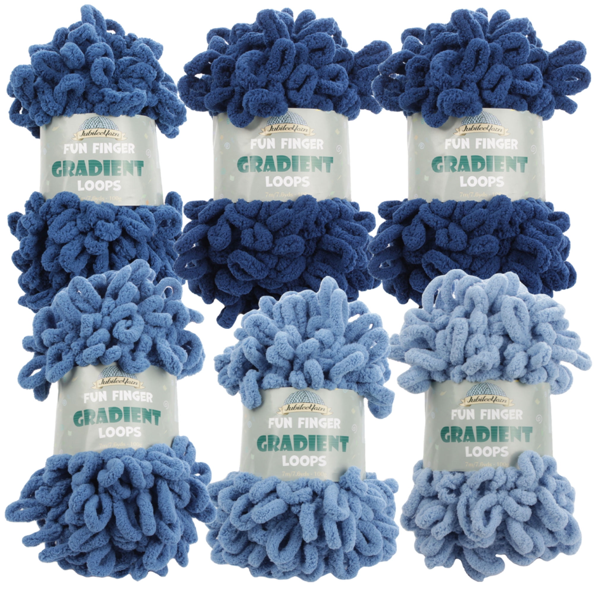 JubileeYarn Fun Finger Gradient Loops Yarn - Polyester Jumbo Loop Yarn ...