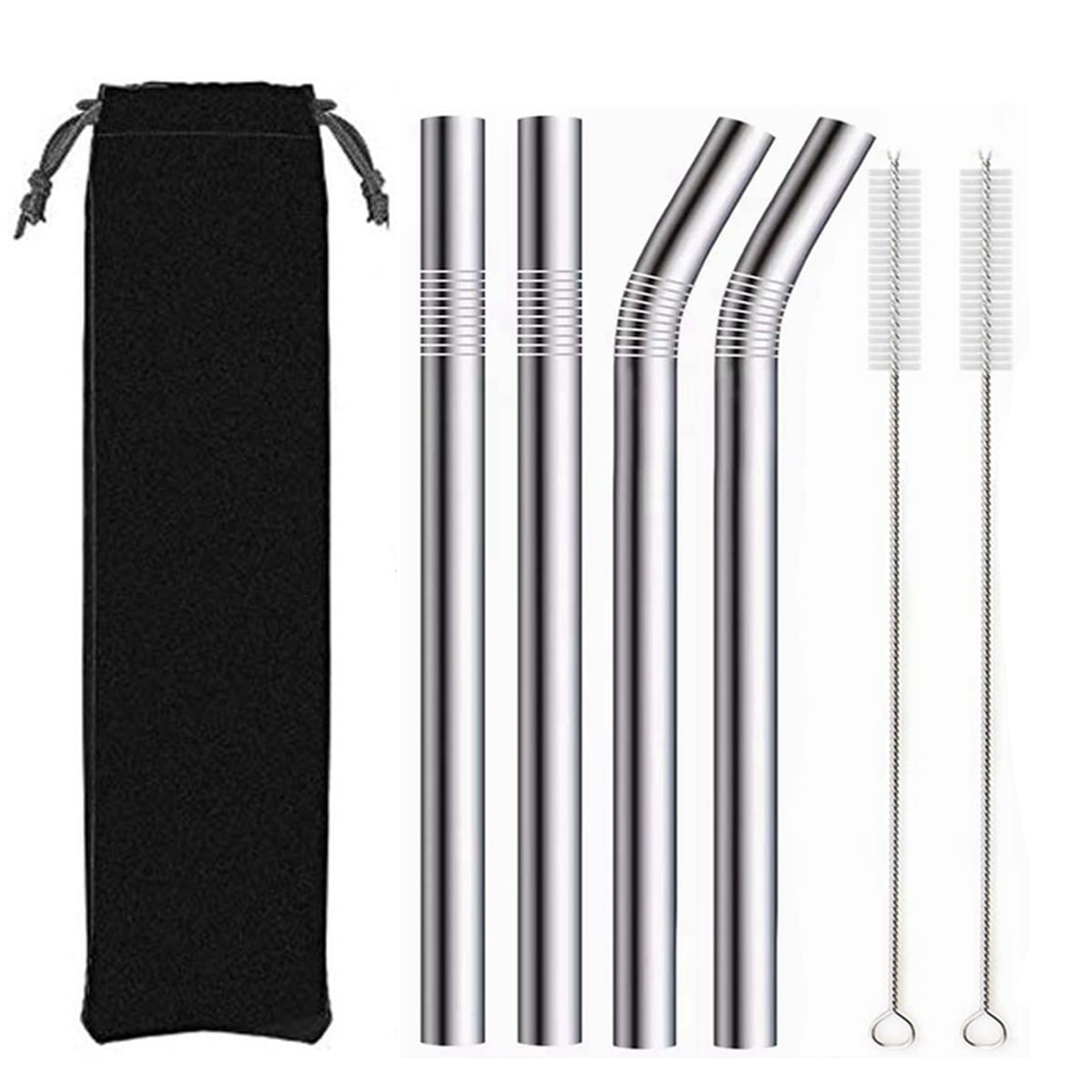 Click here for Unbranded 4pcs Silver 12mm Reusable Metal Straws W... prices