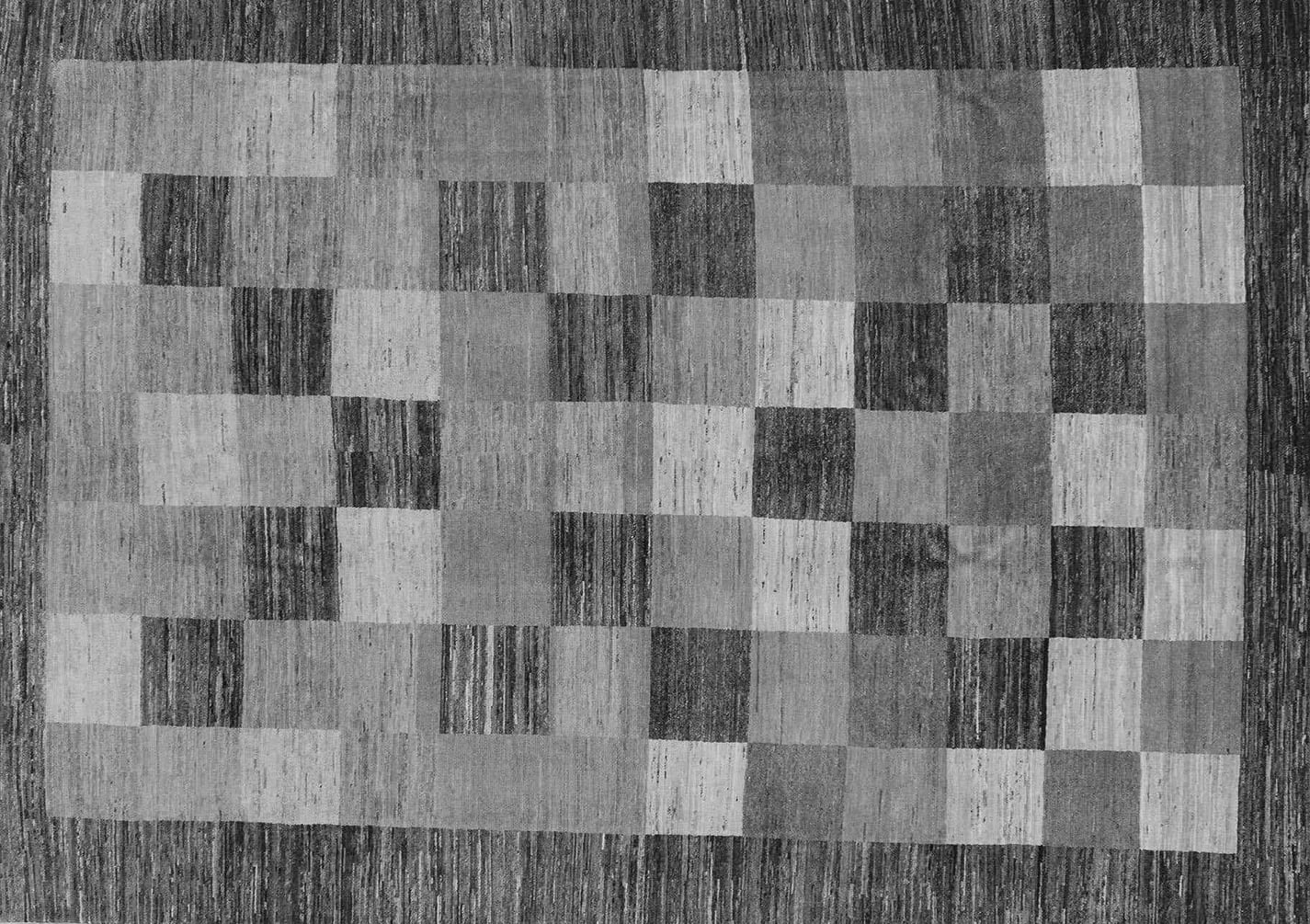 Ahgly Company Indoor Rectangle Checkered Gray Modern Area Rugs, 2' x 5 ...