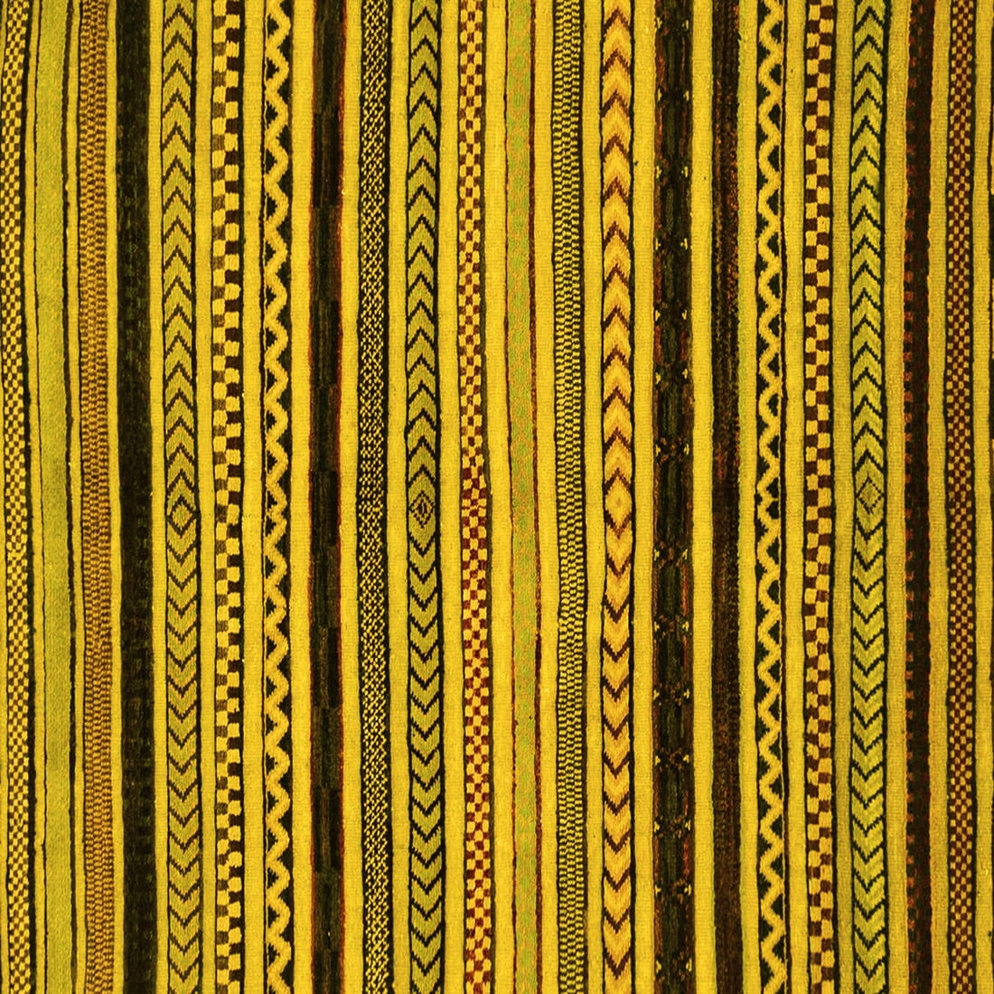 Ahgly Company Indoor Square Abstract Yellow Modern Area Rugs, 6' Square ...