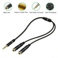 Portable Headset Adapter Splitter 3.5mm Jack Cable with Separate Mic ...