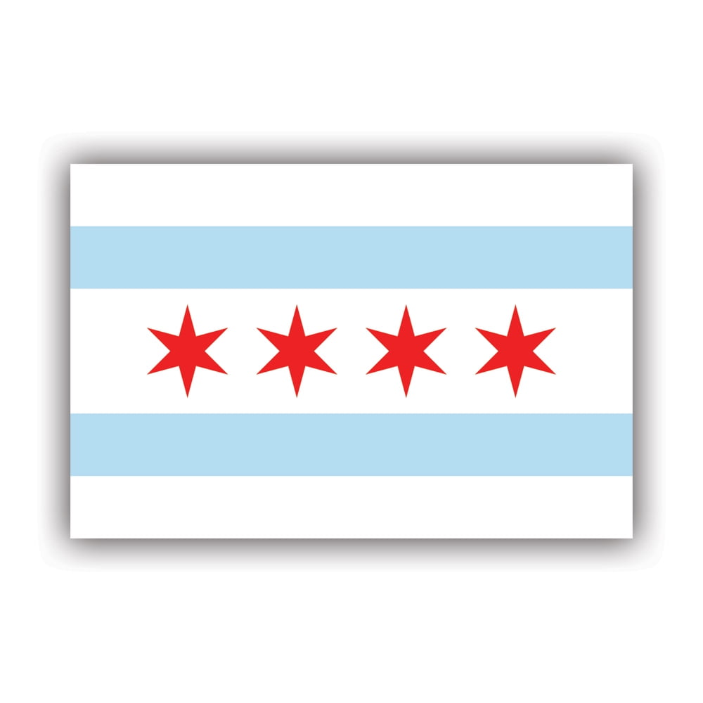 Flag of Chicago Sticker Decal - Self Adhesive Vinyl - Weatherproof ...
