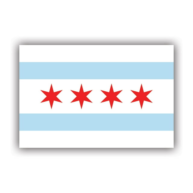 Flag of Chicago Sticker Decal - Self Adhesive Vinyl - Weatherproof ...